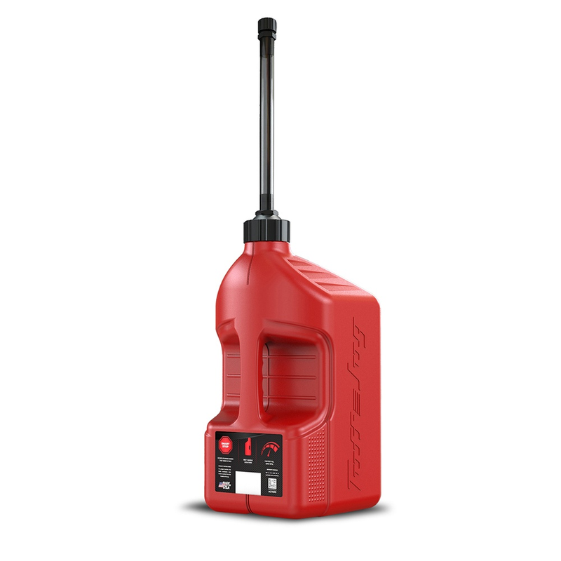 Gen 3 - 5G/20L Red Tuff Jug with Black Standard Cap & Auto-Stop Spout w ...