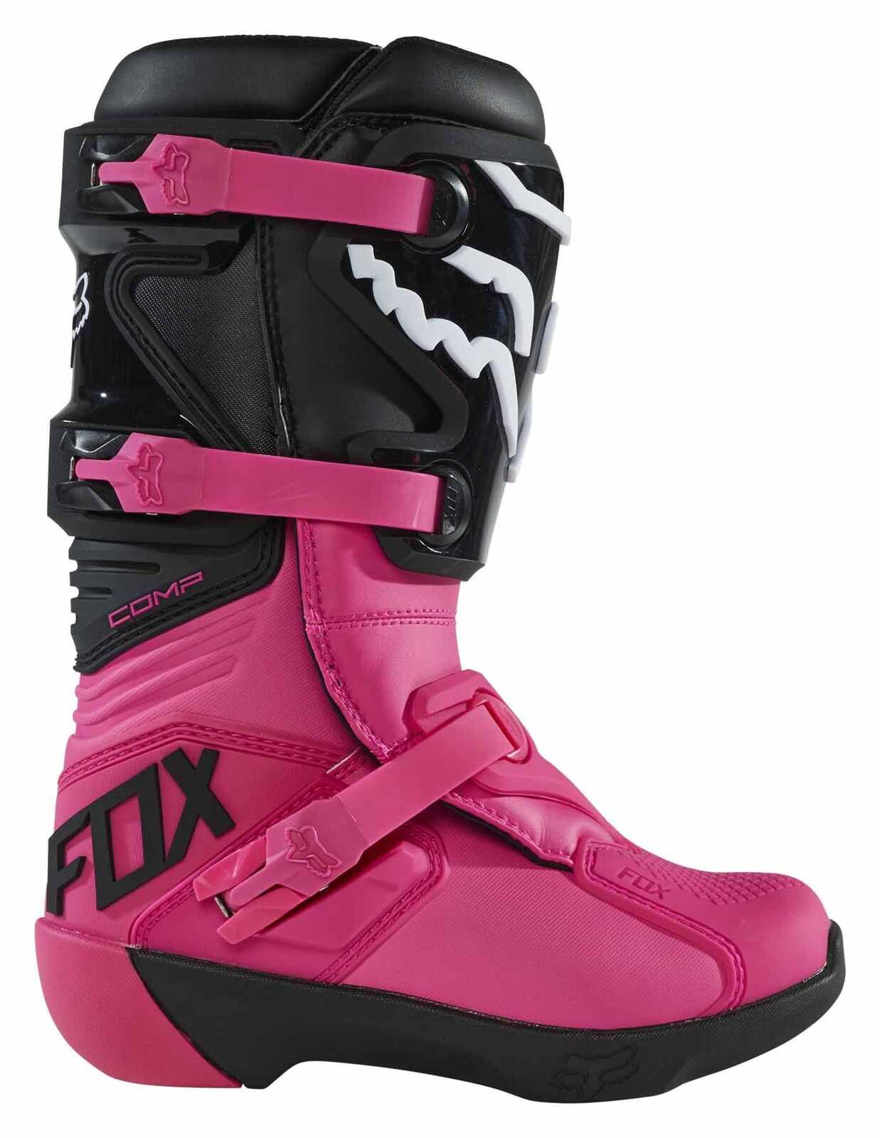 Fox Youth Comp Boot Buckle Black/Pink