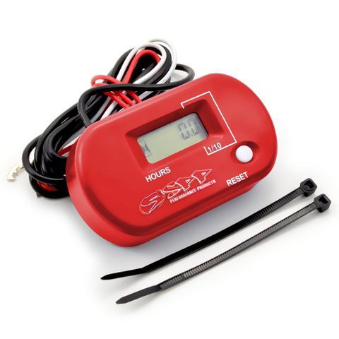 SPP Hour Meter With Reset Red